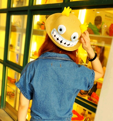Funny Monster Handmade Straw Hat on Luulla