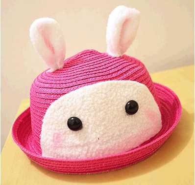 Rabbit Ears Child Straw Cap Baby Sunhat on Luulla