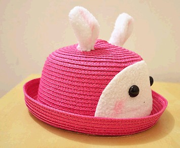 Rabbit Ears Child Straw Cap Baby Sunhat on Luulla