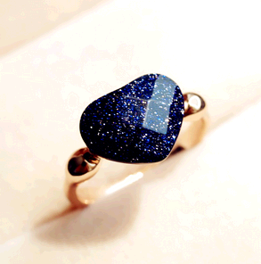 Blue Obsidian Jelly Heart Rings on Luulla